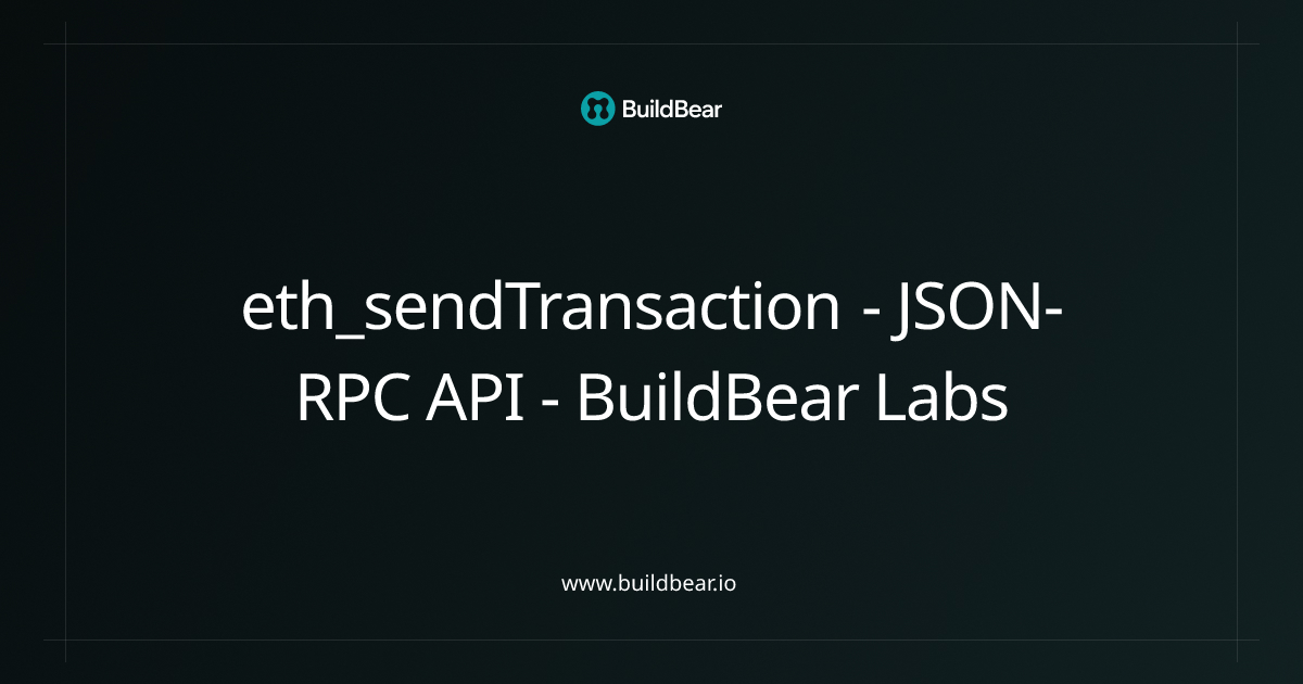 eth_sendTransaction - Linea - JSON-RPC API - BuildBear Labs